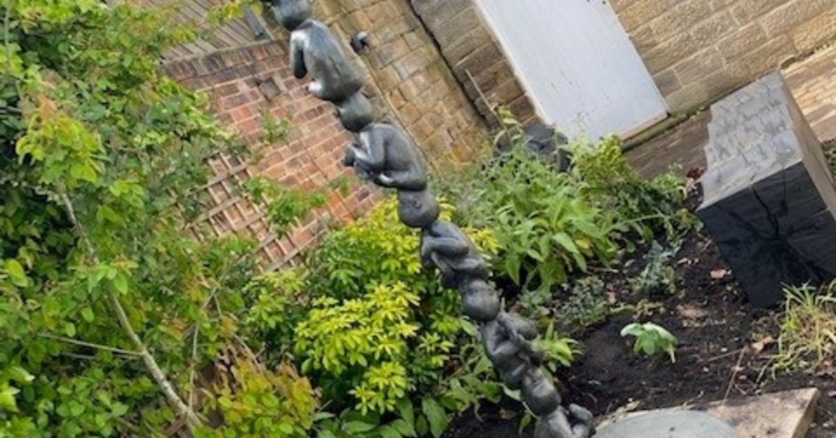 Sculptures by Graham Ibbeson installed in the Cooper Gallery garden ...